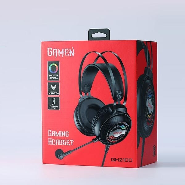 Headset Gaming Gamen GH2100 RGB LED Light Wire - Bleza Computer