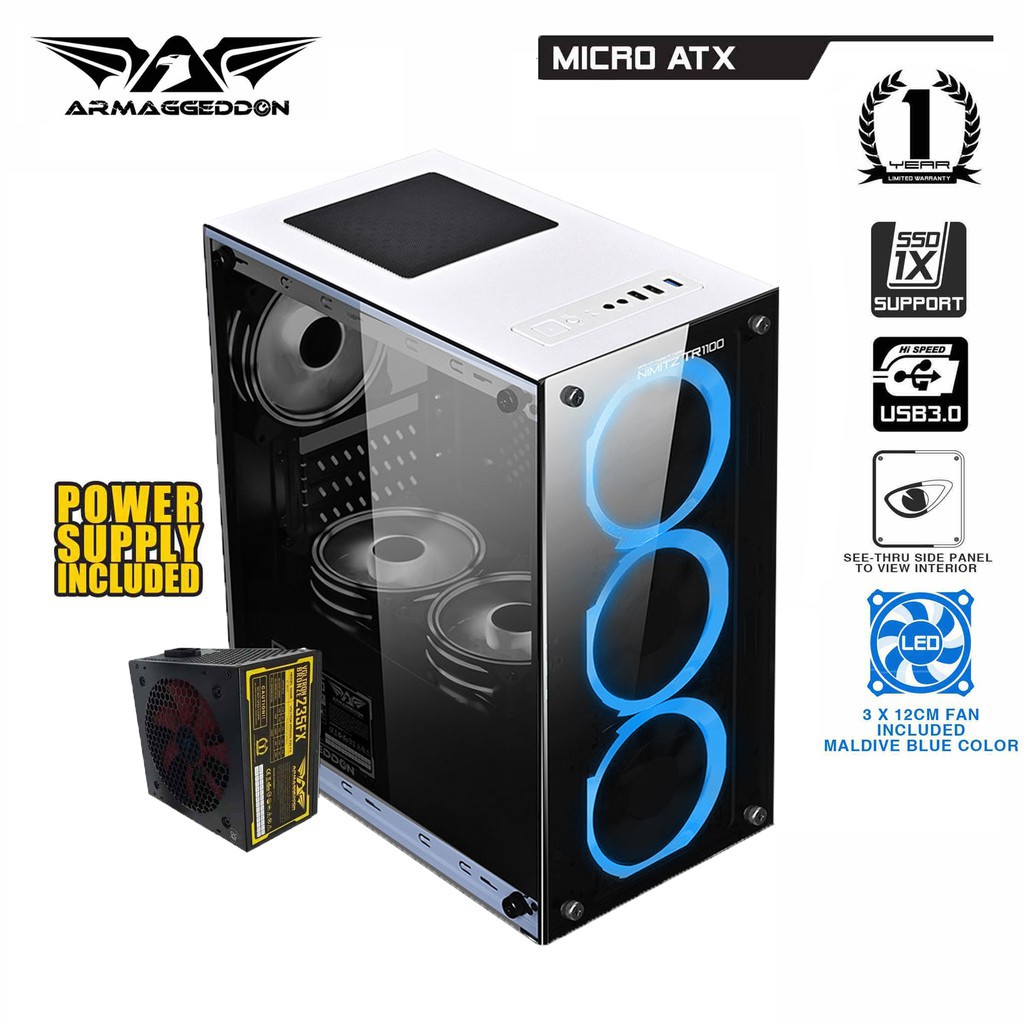 Casing Armaggeddon Nimitz TR1100 White - Bleza Computer