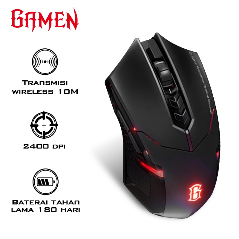 Gamen GM300W Mouse Gaming Wireless 2400DPI - Bleza Computer